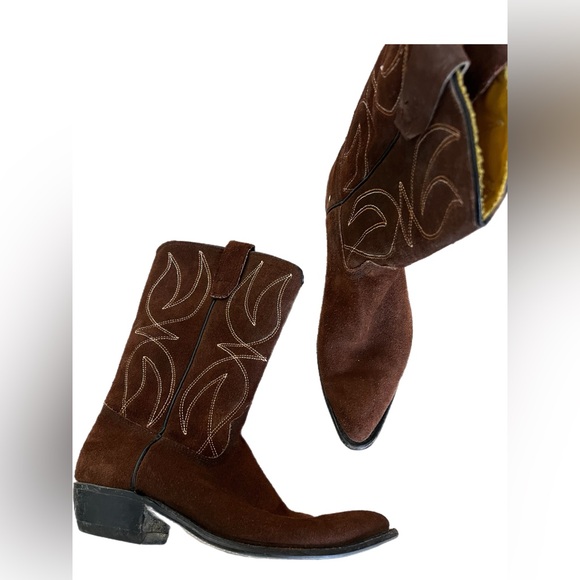 Tecovas | Shoes | Brown Suede Leather Cowboy Cowgirl Boots | Poshmark